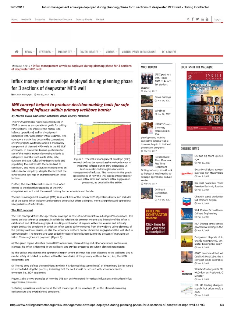 Influx Management Envelope Deployed During Planning Phase For 3 ...