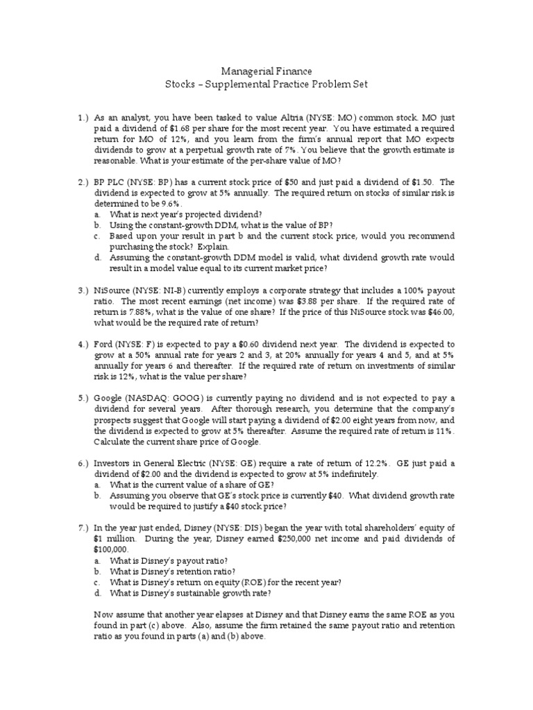 Valuing Stocks Using the Dividend Discount Model: A Worked Example with ...
