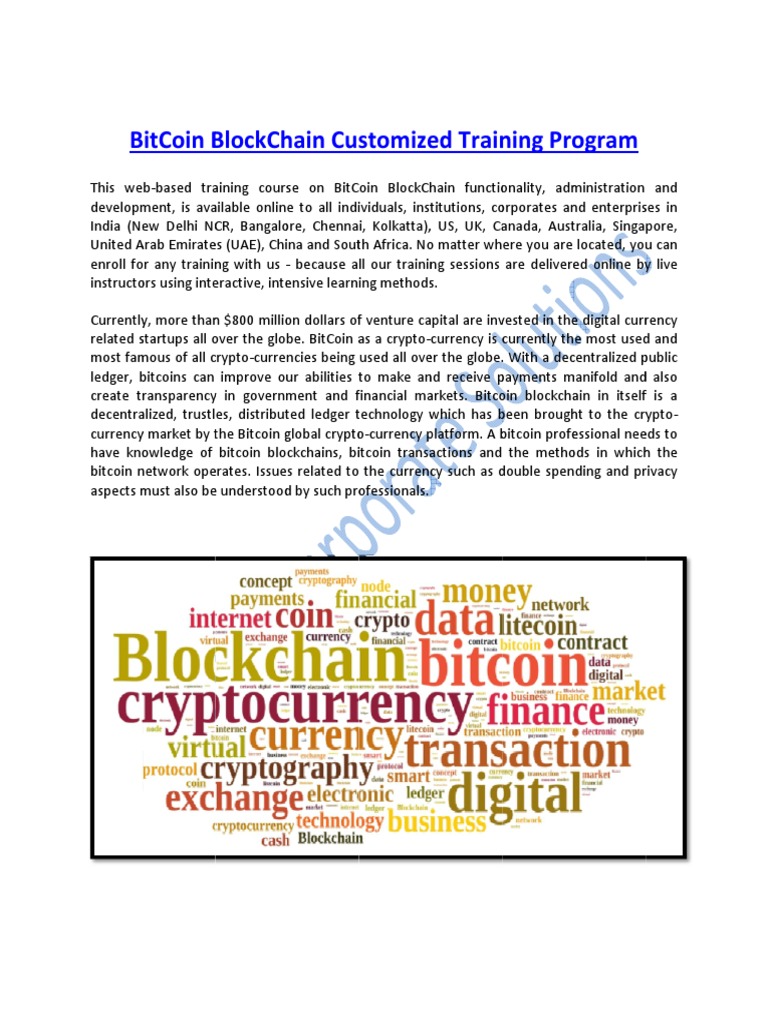 BitCoin BlockChain Customized Training Program | PDF | Blockchain (Database) | Bitcoin