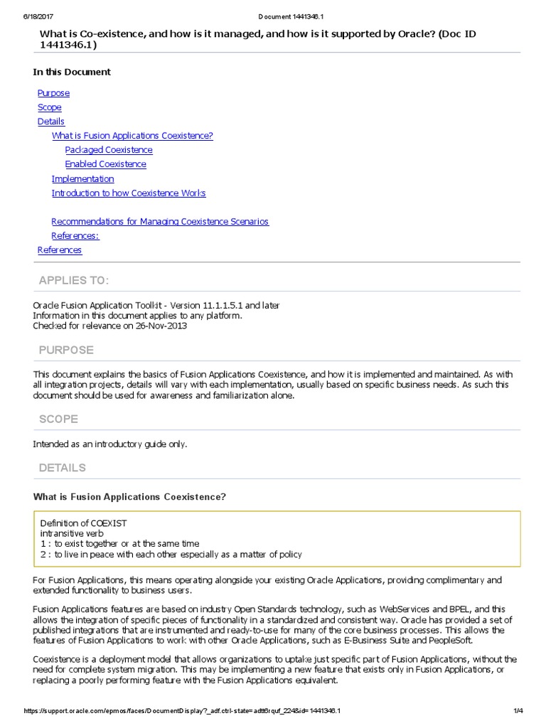 FAH Co Existance | PDF | Business Process | Oracle Corporation