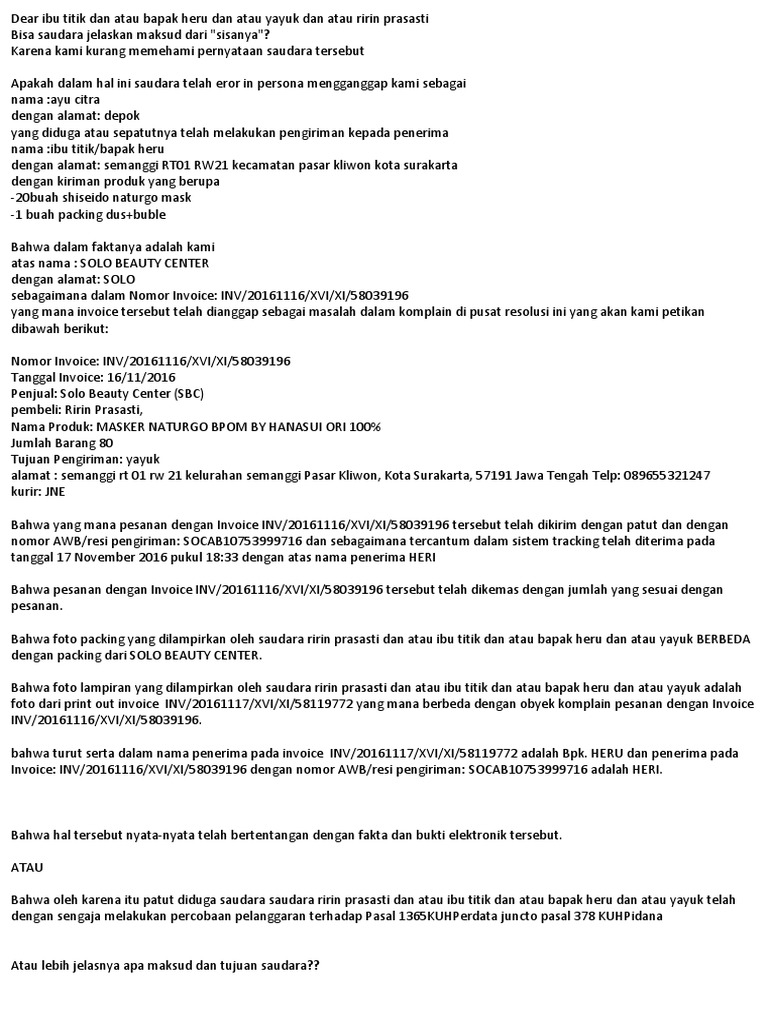 Laporan Scam Tokopedia | PDF