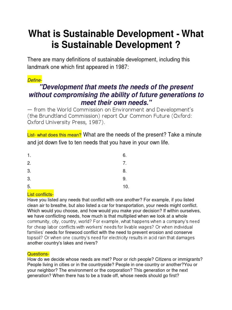 What Is Sustainable Development | PDF | Sustainable Development ...