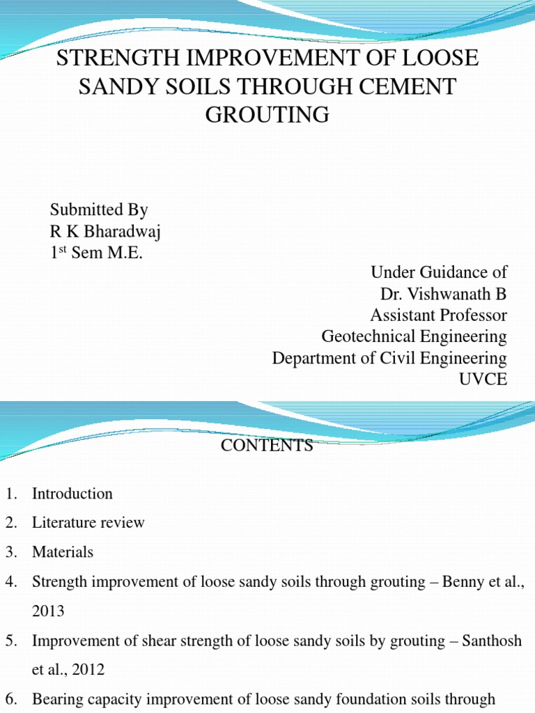 Strength Improvement of Loose Sandy Soils Through Cement Grouting | PDF | Soil | Strength Of ...