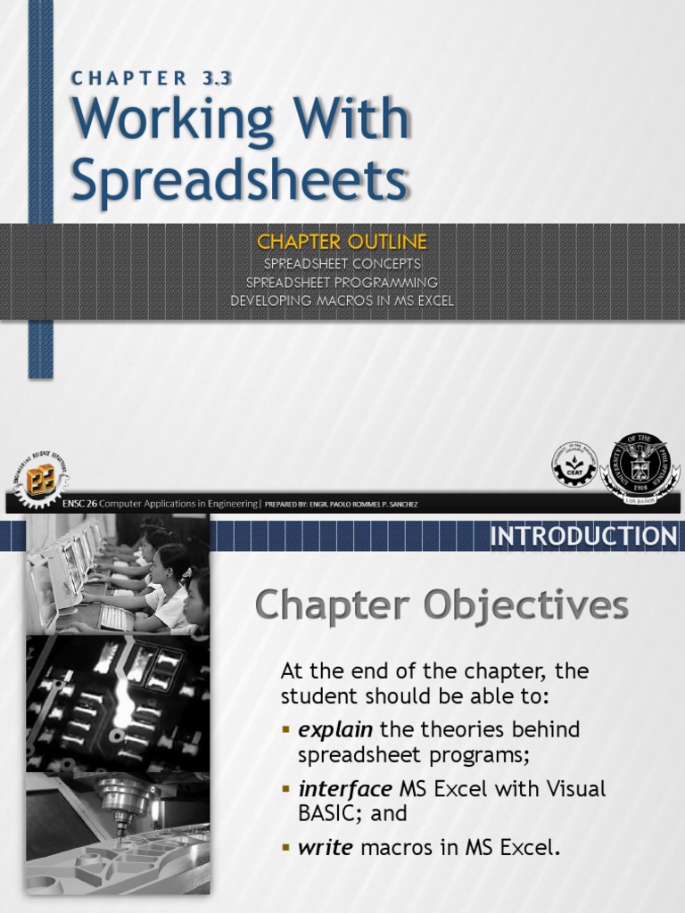3-3 Working With Spreadsheets | PDF | Microsoft Excel | Visual Basic ...