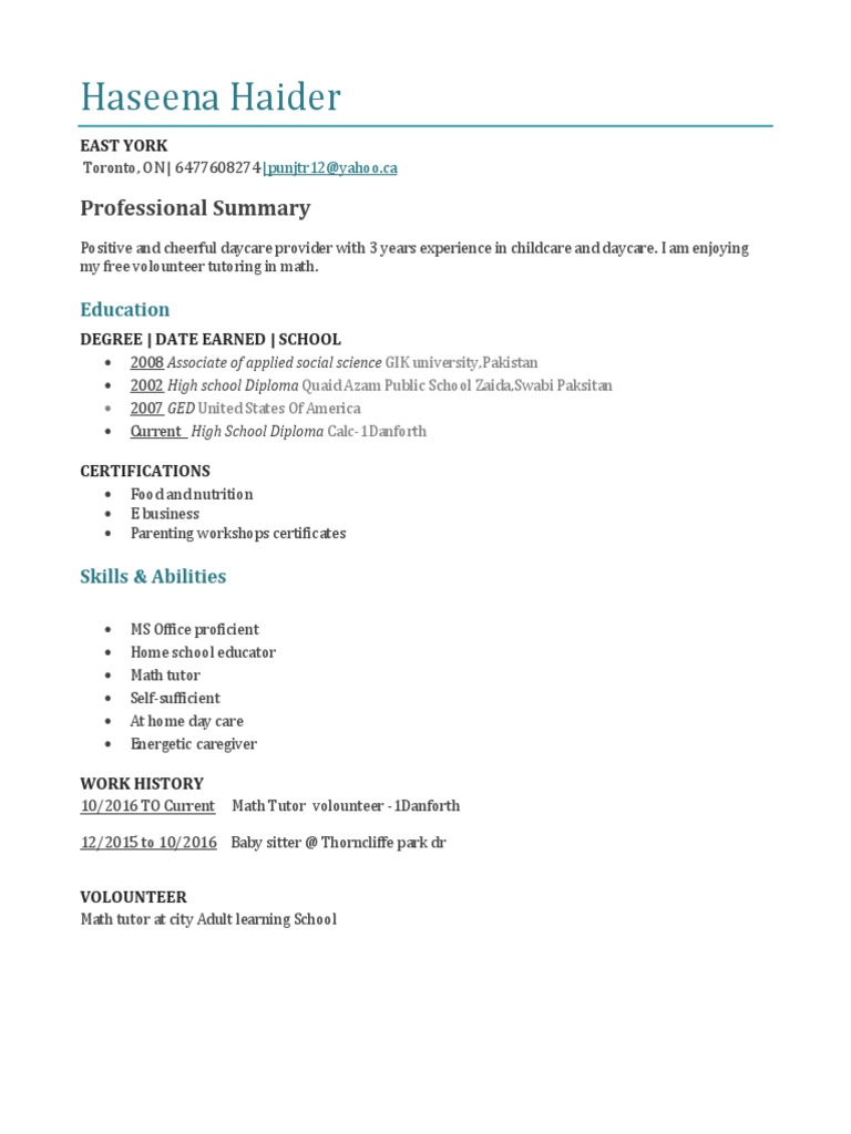 Haseena Resume | PDF | Career & Growth | Self-Improvement