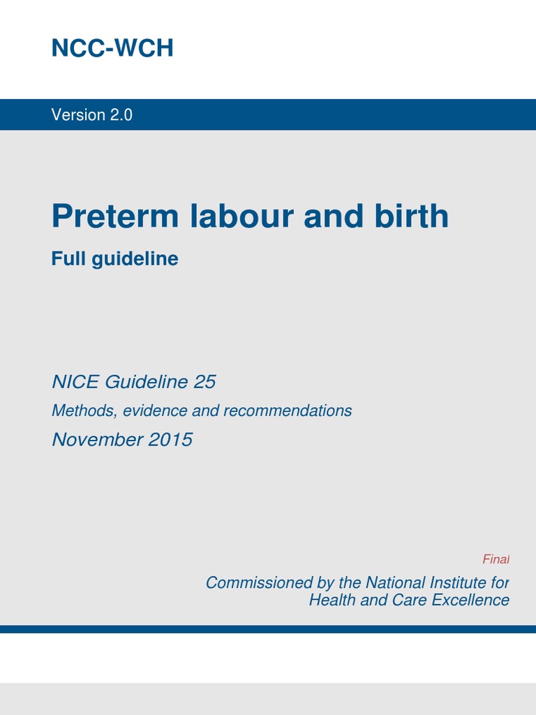 NICE Full Guideline | PDF | Preterm Birth | Childbirth