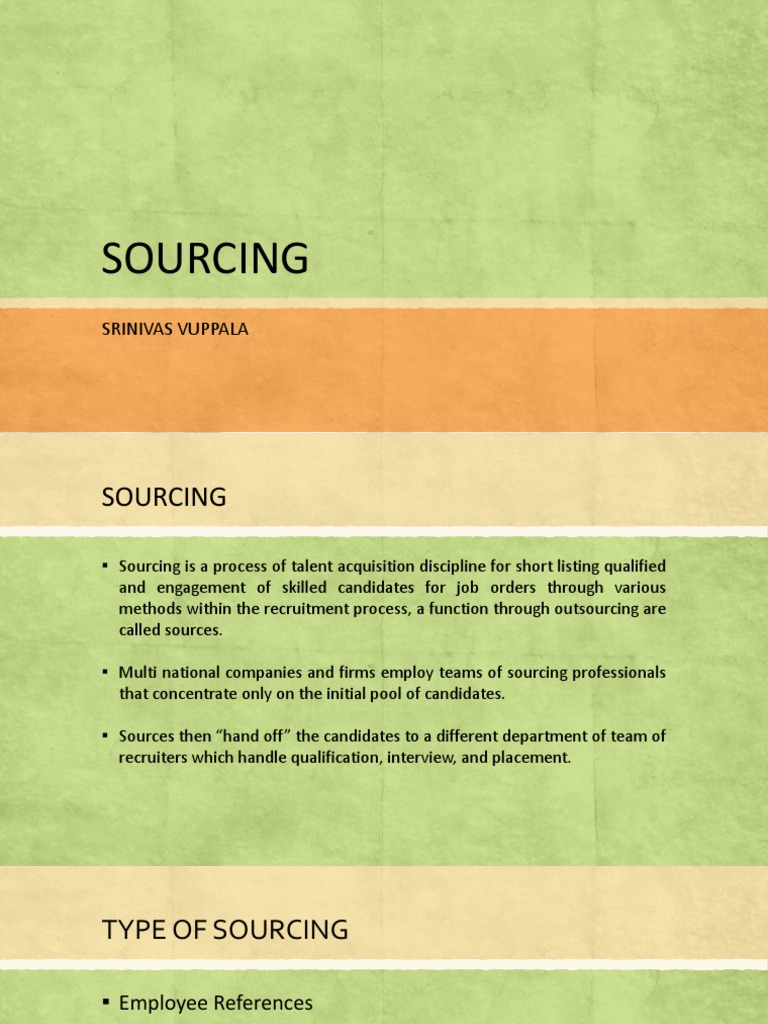 Sourcing | PDF | Recruitment | Employment