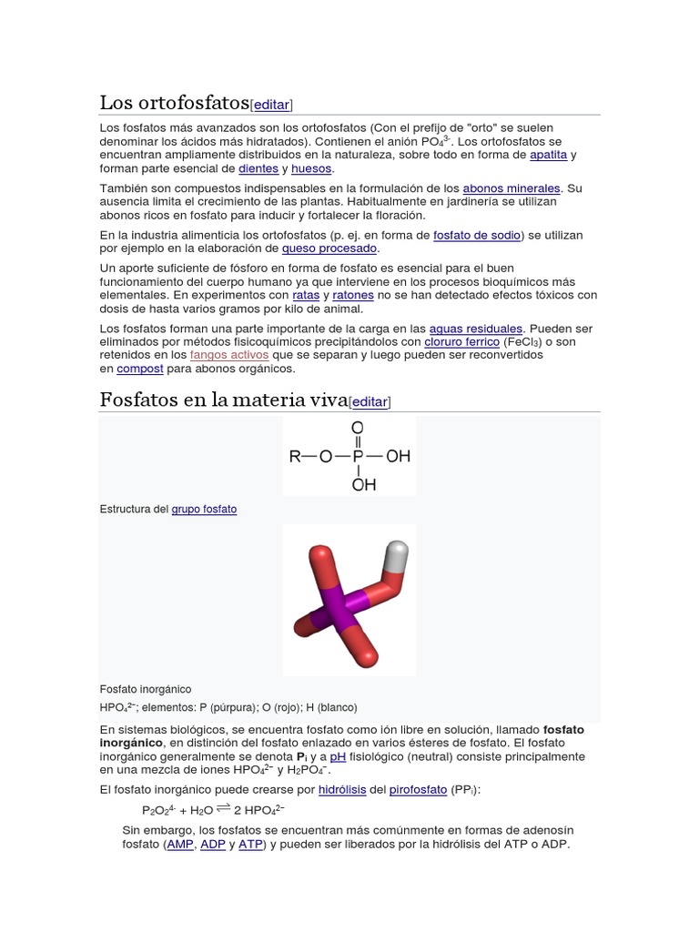 Los Ortofosfatos | Fosfato | Compuestos orgánicos