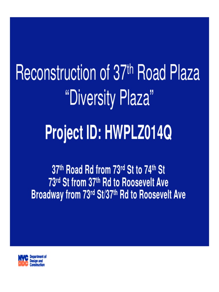 37th Road Plaza Presentation Final | PDF | Broadway (Manhattan) | Traffic
