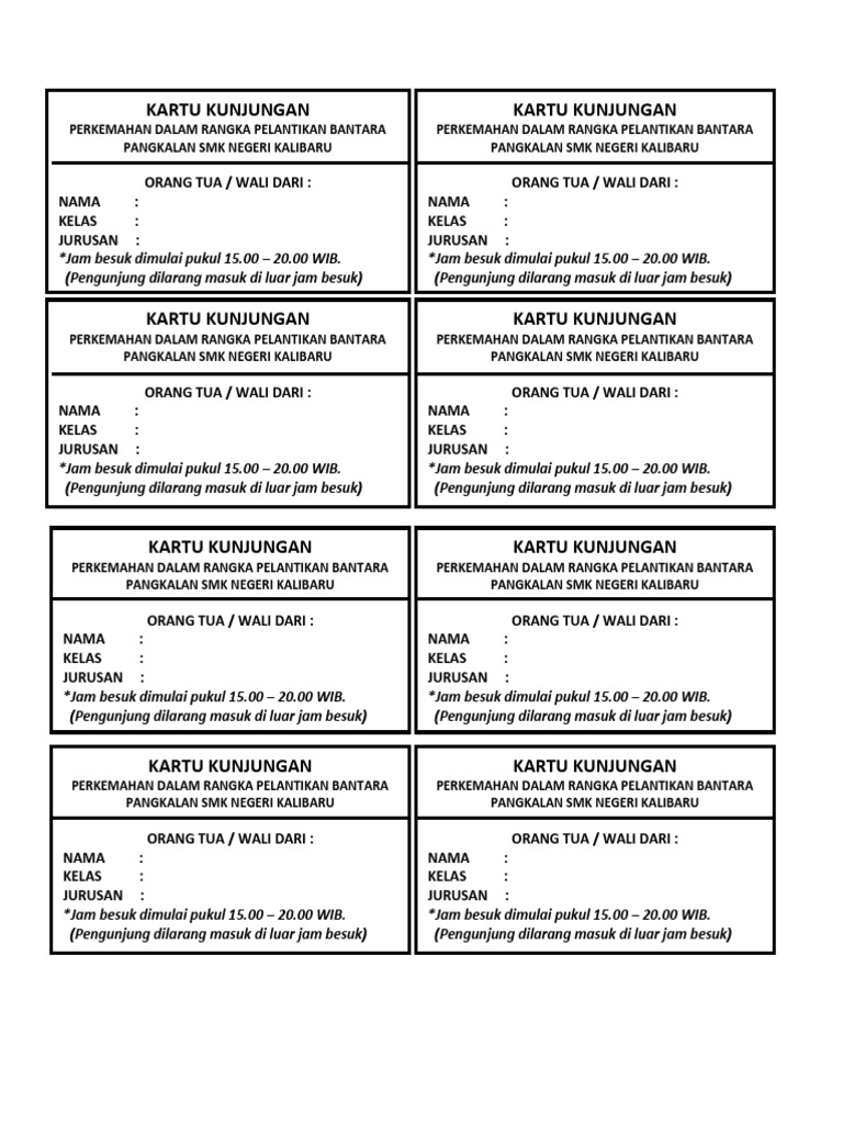 Kartu Kunjungan | PDF