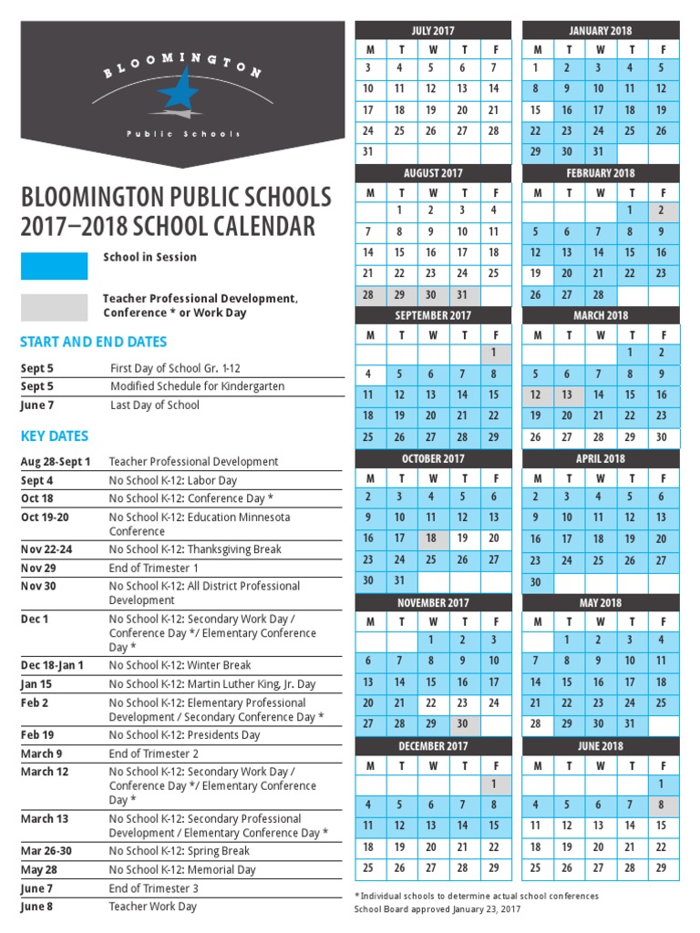 2017-18 Calendar English 0 | Download Free PDF | Academic Term | Schools