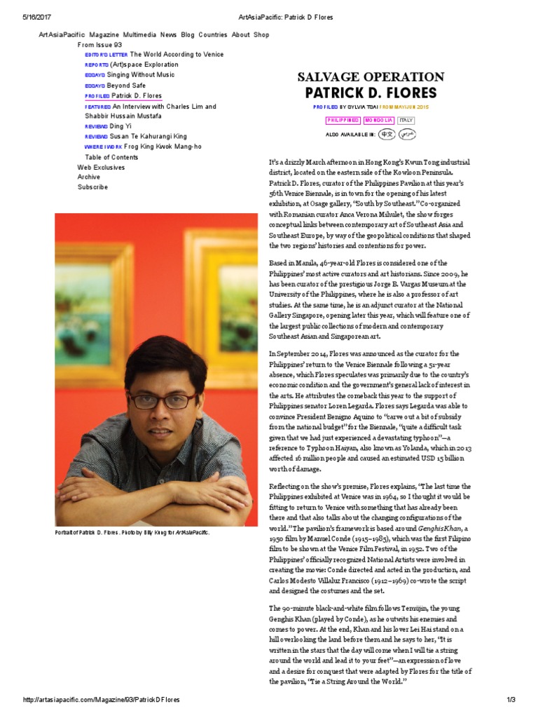Art Asia Pacific by Patrick D Flores | PDF | South China Sea | Philippines