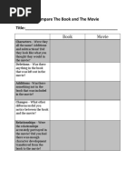 Book vs. Movie Comparison Guide | PDF | Essays | Books
