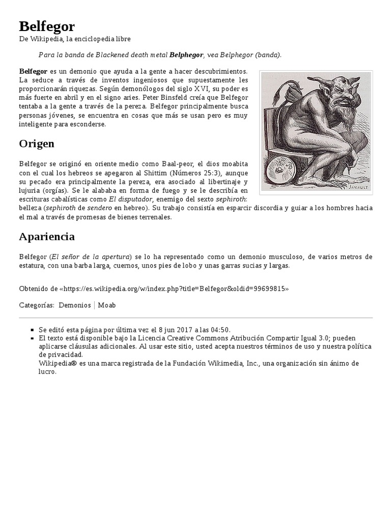 Belfegor | PDF | Historia