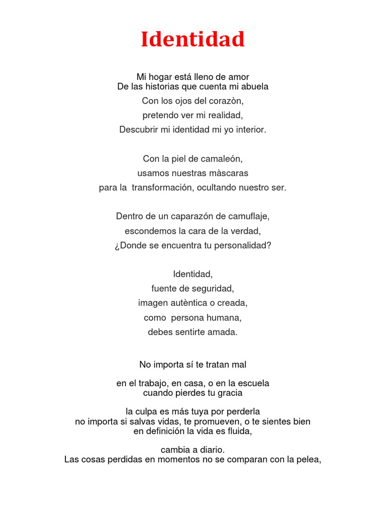 Poemas de Identidad | PDF