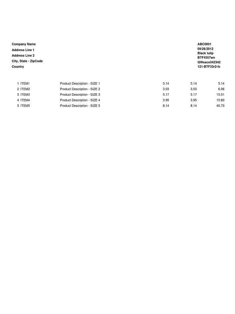 Company Name Address Line 1 Address Line 2 City, State - Zipcode ...