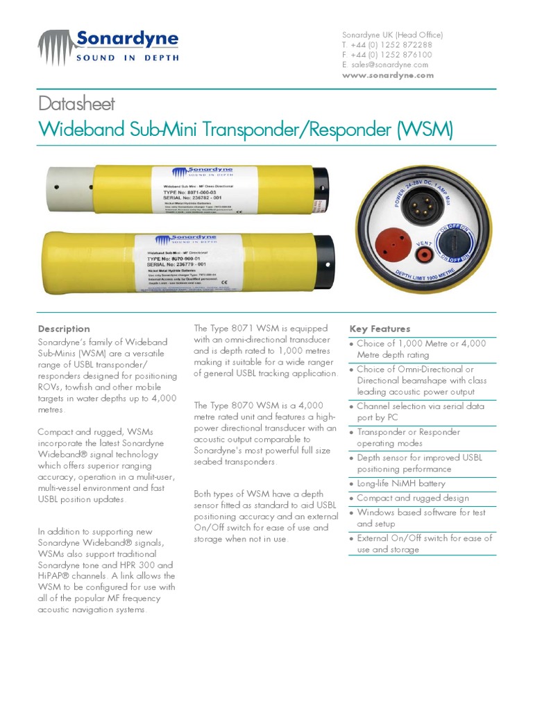 Sonardyne 8070 71 Wideband PDF | PDF | Electrical Engineering | Electronic Engineering