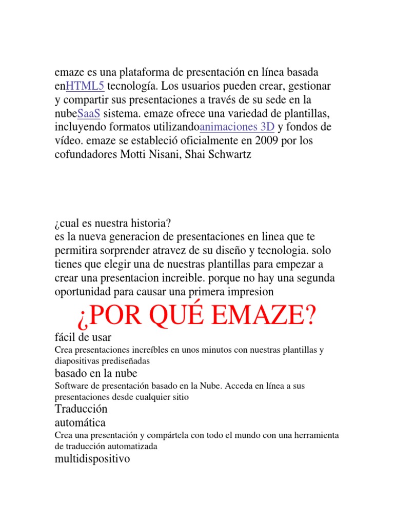 Emaze | PDF | Plataforma como servicio | Microsoft PowerPoint