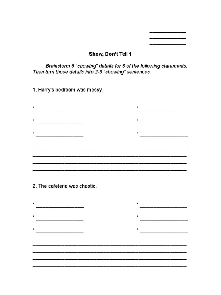 Narrative Show Don't Tell 1 | PDF | Home & Garden