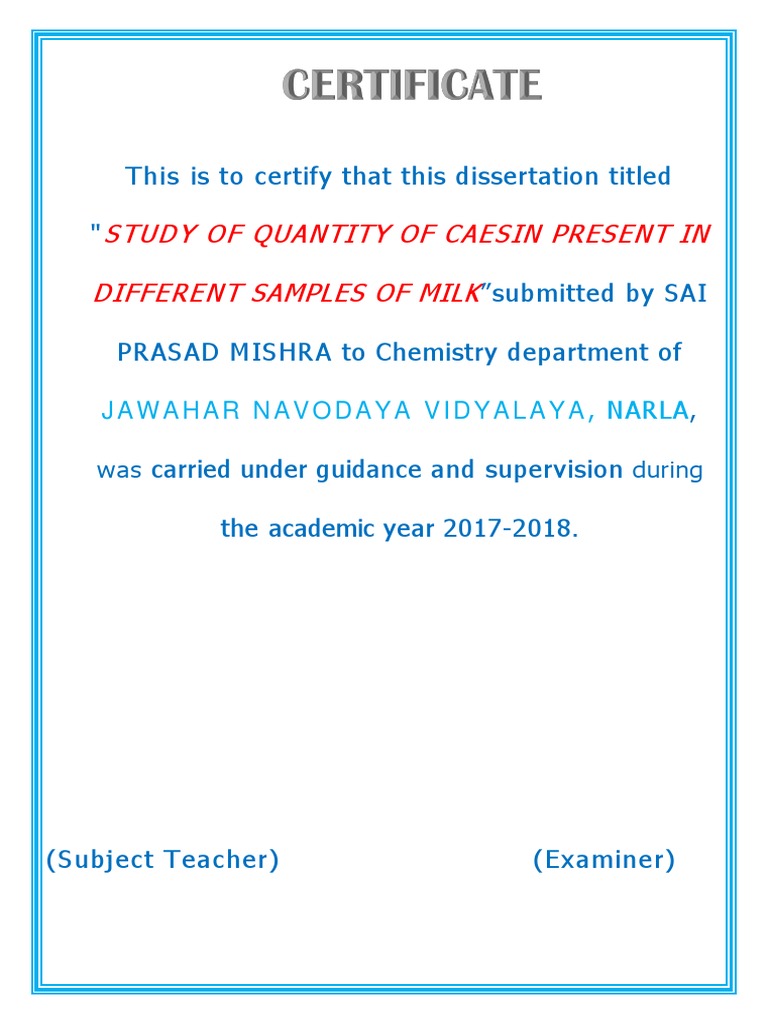 Certificate JNV NARLA | PDF