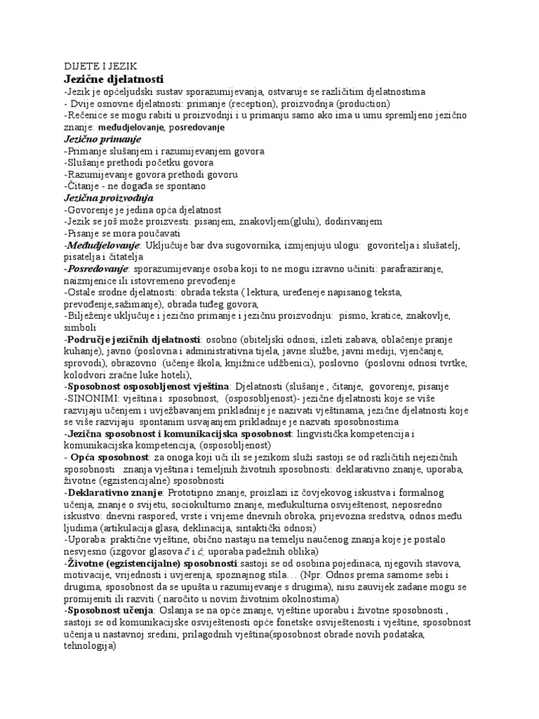 Dijete I Jezik 1 | PDF