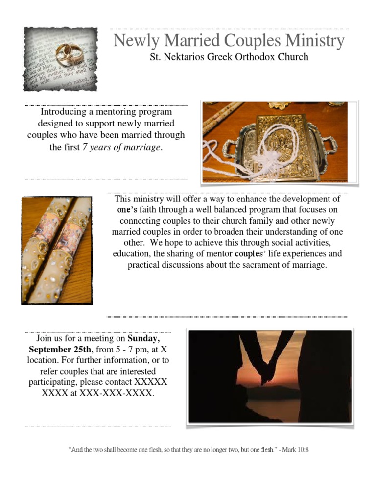 Strategic Goal 5.2 Newly Married Couple Mentoring Flyer Sample | PDF ...