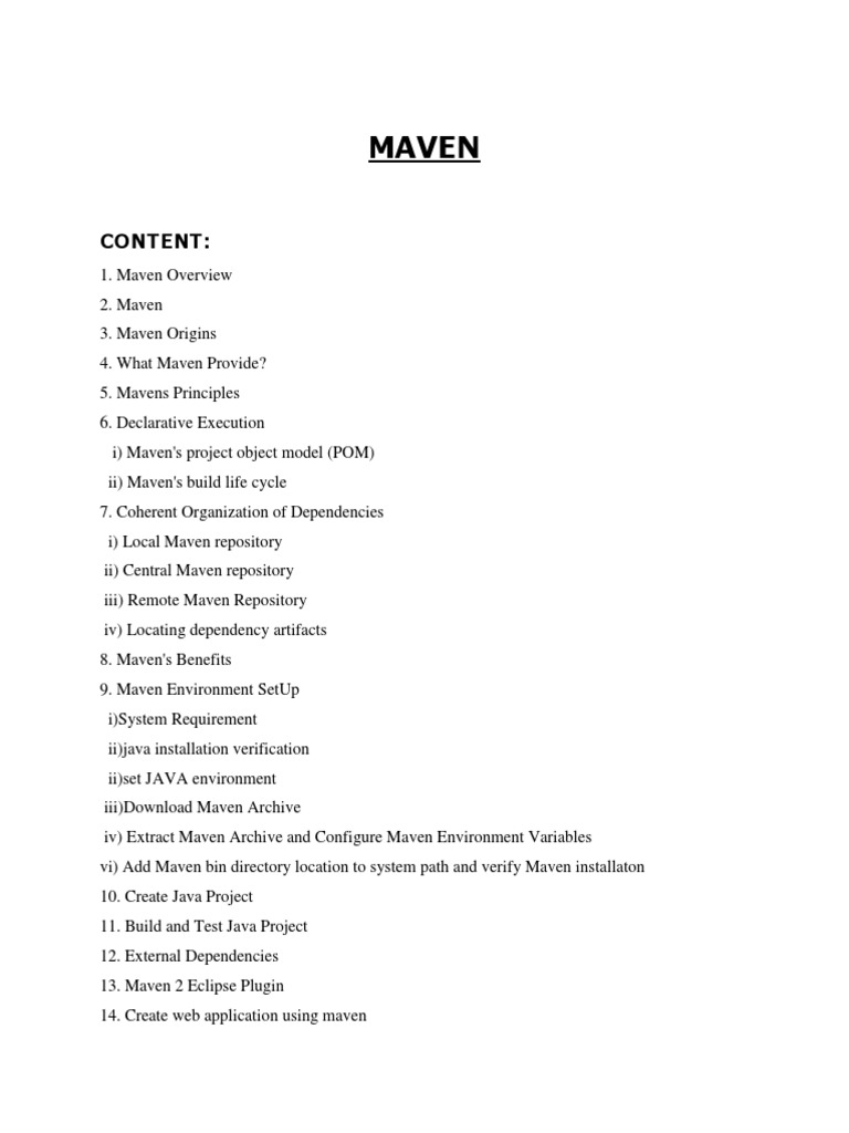 Maven: Content | PDF | Computer Engineering | Software