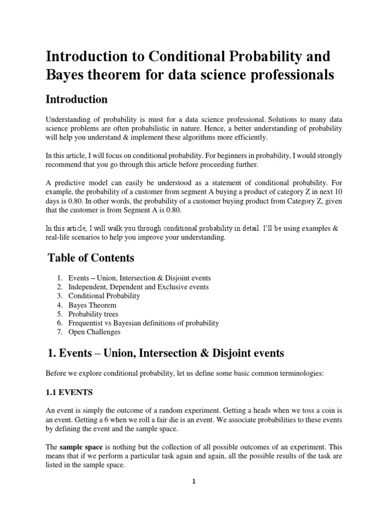 Understanding Conditional Probability and Bayes' Theorem: An Essential Guide for Data Science ...