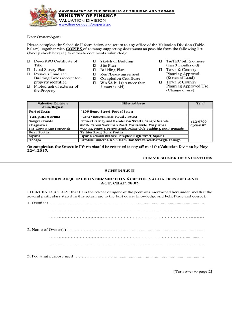 The Valuation Return Form | PDF | Lease | Leasehold Estate