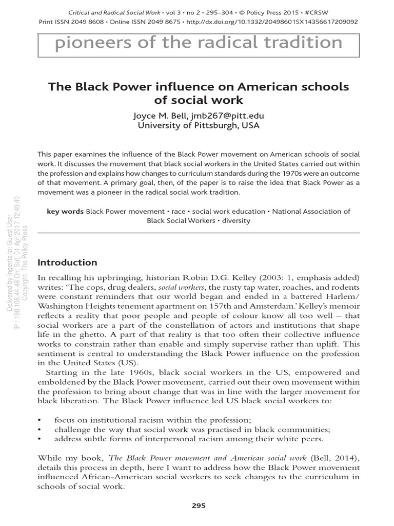 Black Power and Social Work | PDF | Black Power | African American ...