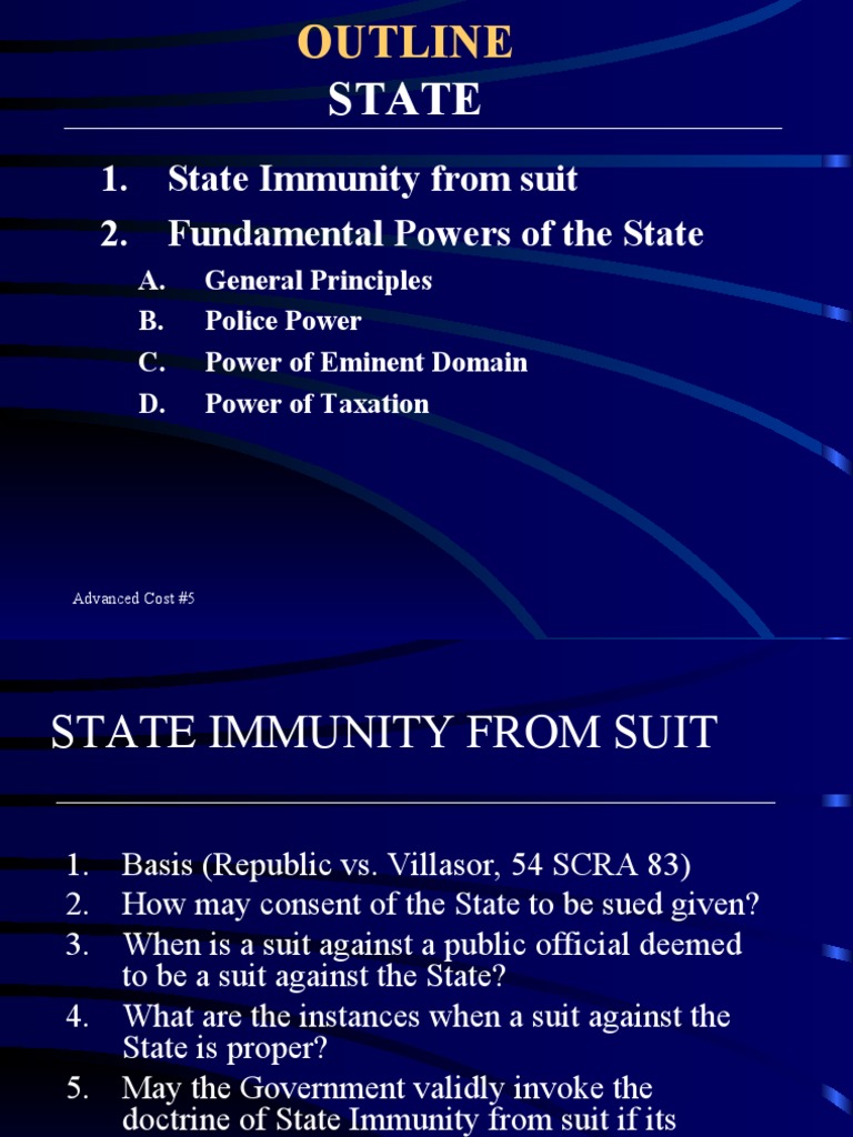 State Immunity - Power Point Presentation | PDF | Violence | Sovereign ...