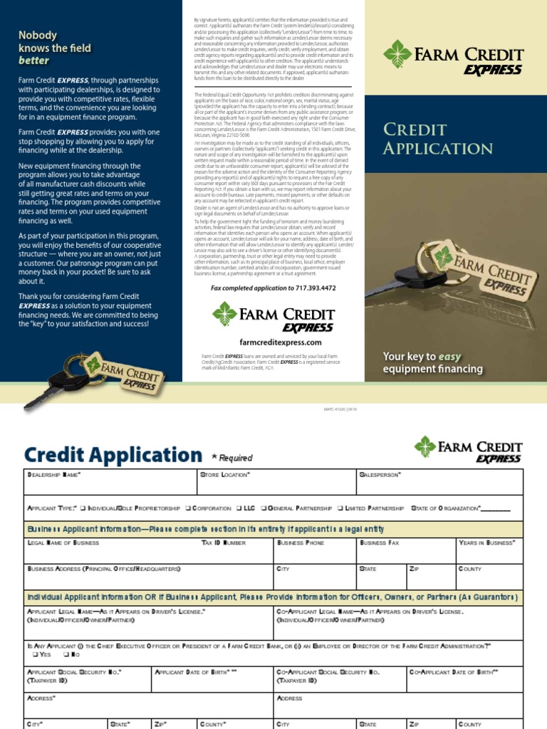 Farm Credit Express Brochure | PDF | Credit Bureau | Credit (Finance)