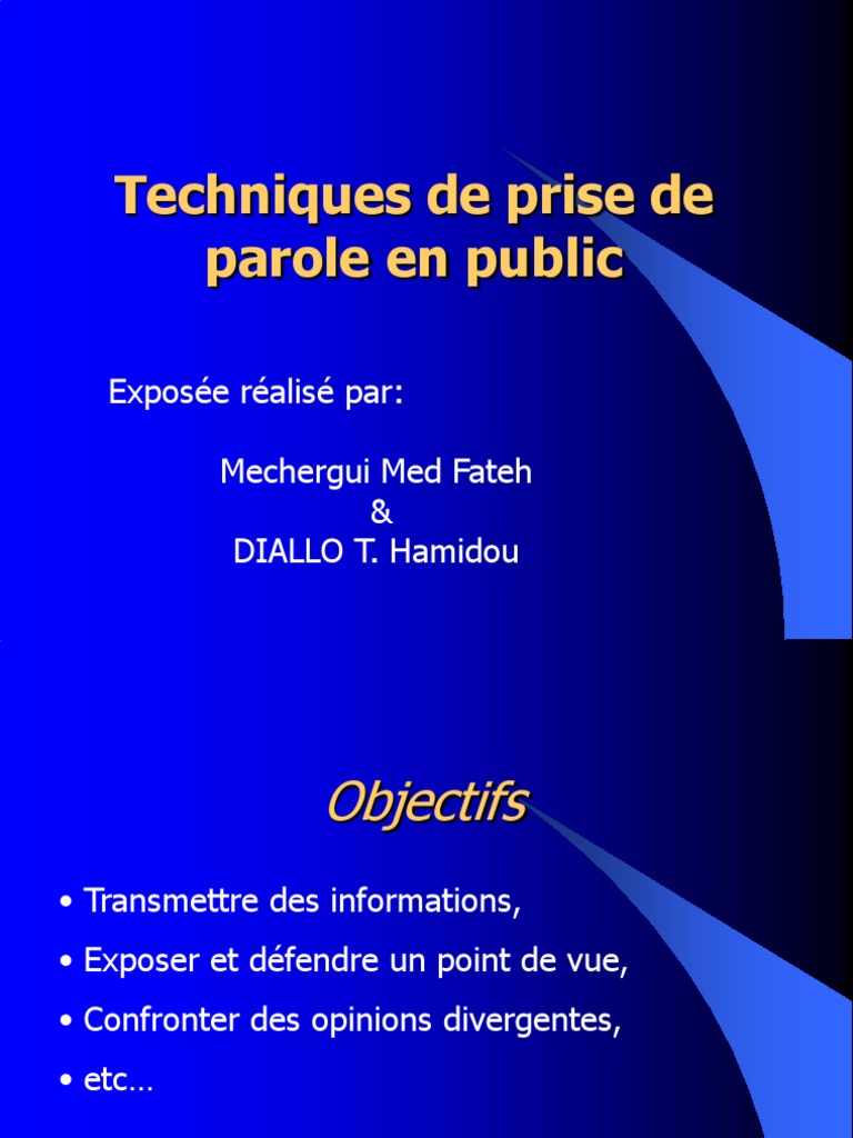 Maîtriser l'Art de la Prise de Parole | PDF | Sujet (Grammaire ...