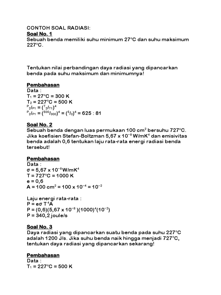 Soal dan Pembahasan Radiasi Fisika | PDF