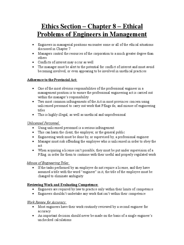 Ethics Chapter8 | PDF | Engineer | Employment