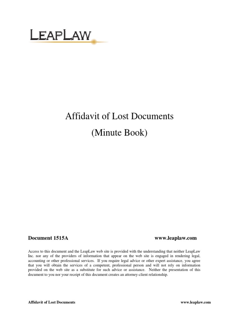 Affidavit of Lost Documents | PDF | Notary Public | Affidavit