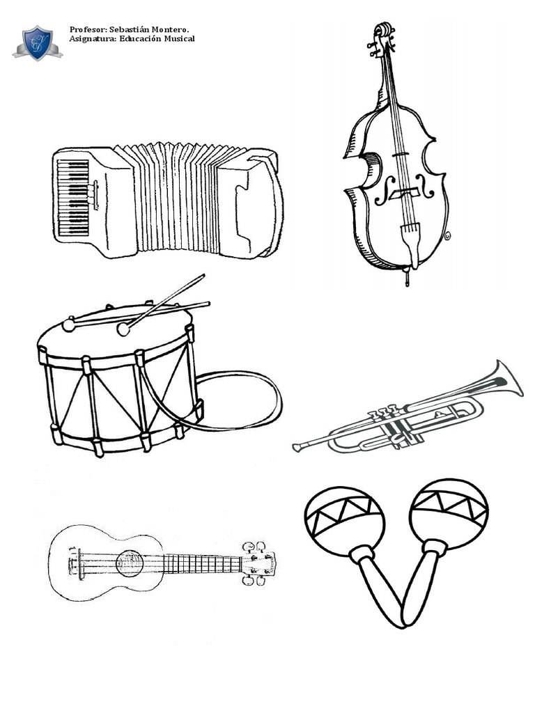 Colorear Instrumentos Musicales | PDF