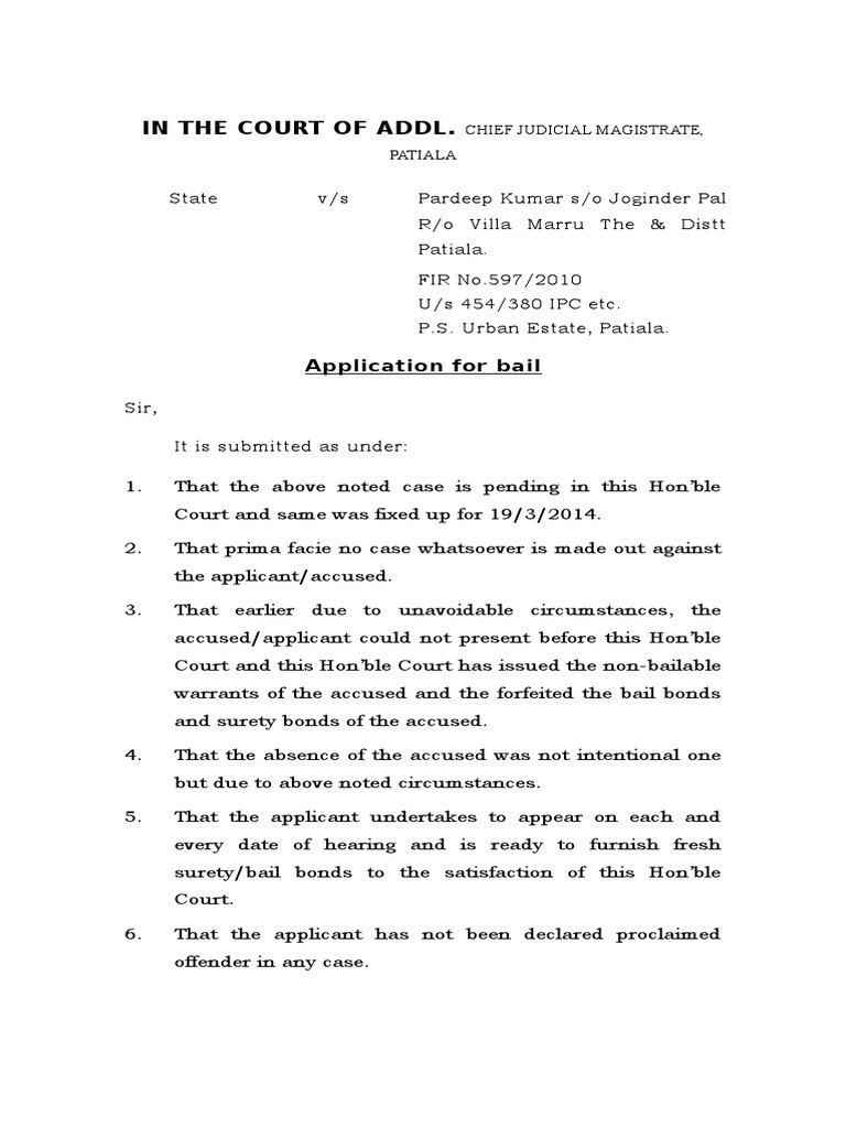 Bail After Surrender Pardeep | PDF