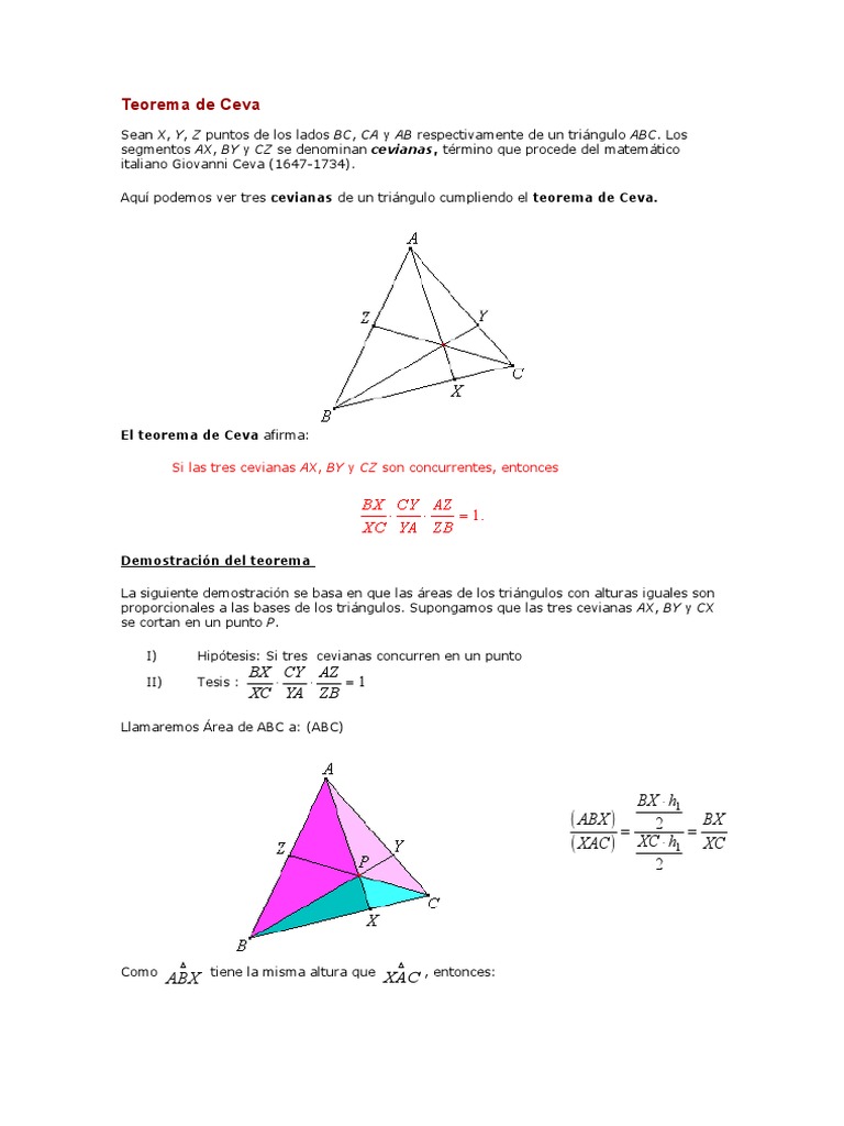 Teorema de Ceva | PDF | Triángulo | Geometría Elemental