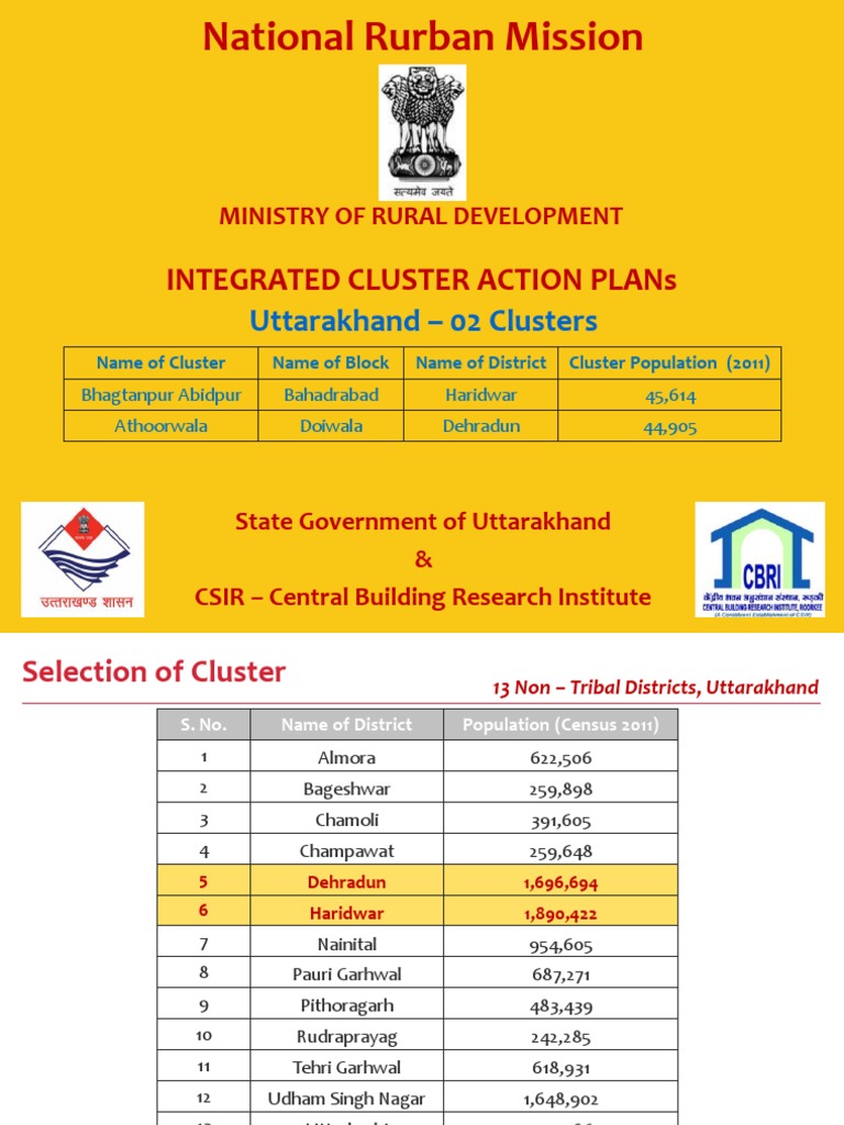 Uttarakhand National Rurban Mission Plan | PDF | Sanitation | Waste ...
