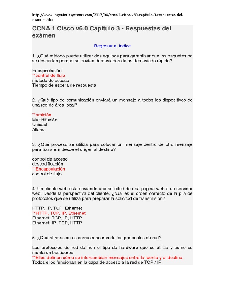 CCNA 1 Cisco v6.0 Capitulo 3 - Respuestas Del Exámen | PDF | Protocolos ...