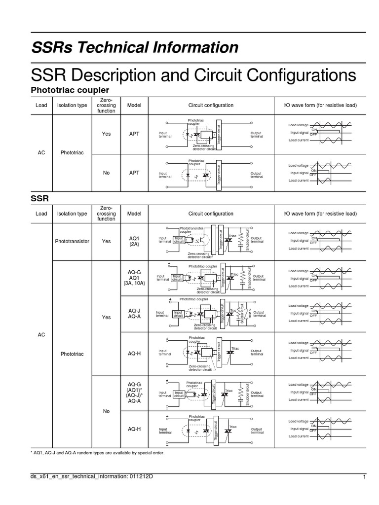 Controlling AC Loads with Solid State Relays: Circuit Configurations and Operation of Phototriac ...