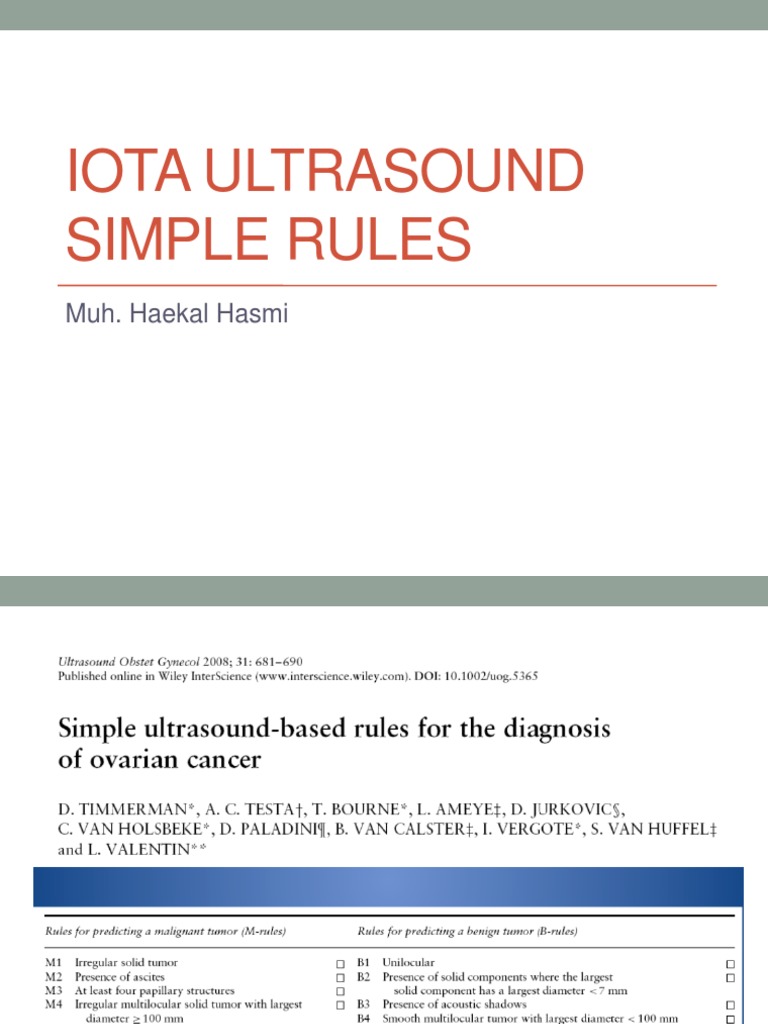 IOTA Ultrasound Simple Rules | PDF