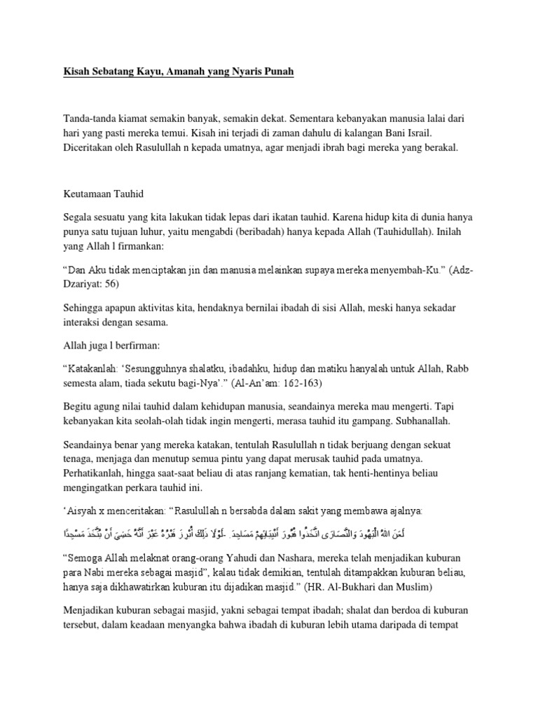 Kisah Sebatang Kayu | PDF