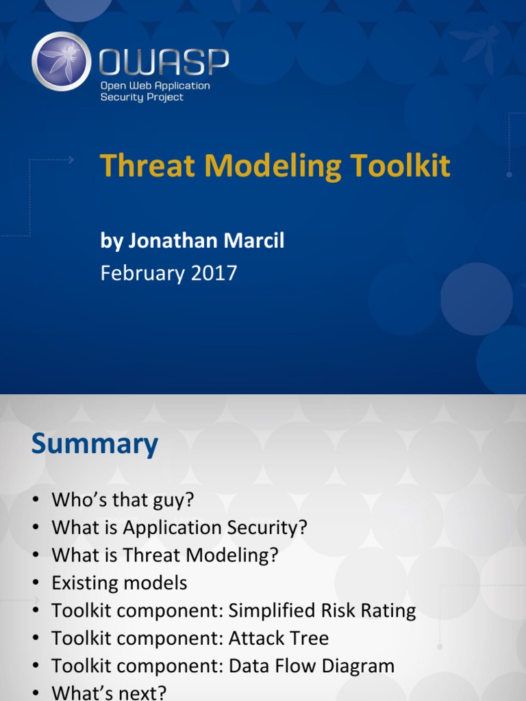 OWASP Threat Modeling Toolkit Overview | PDF | Risk Management | Denial ...