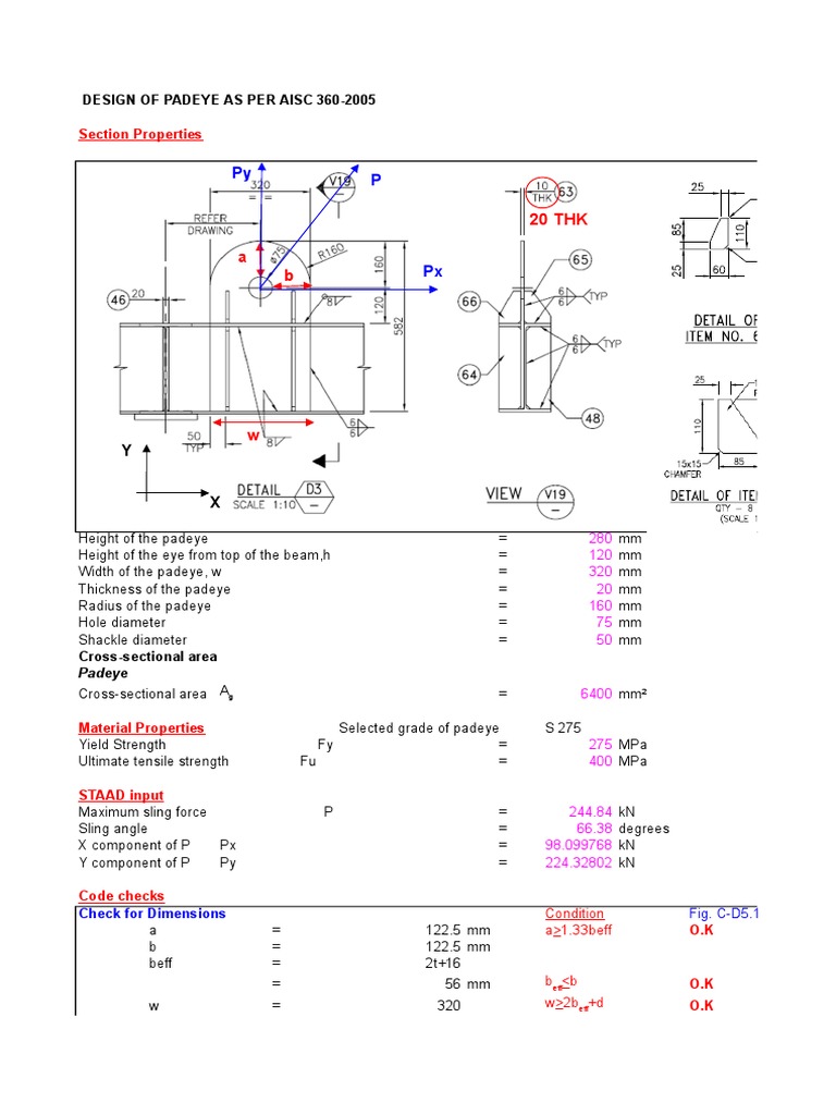 Padeye Calculation | Strength Of Materials | Bending