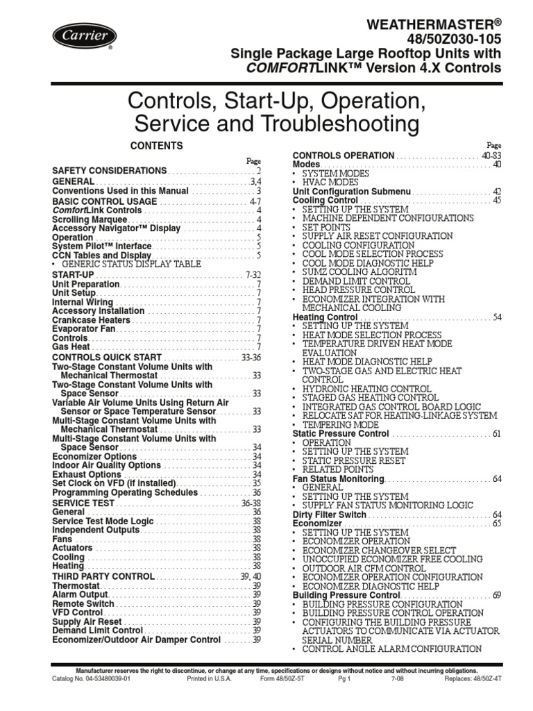 Carrier - Controls, Start-Up, Operation, Service and Troubleshooting ...