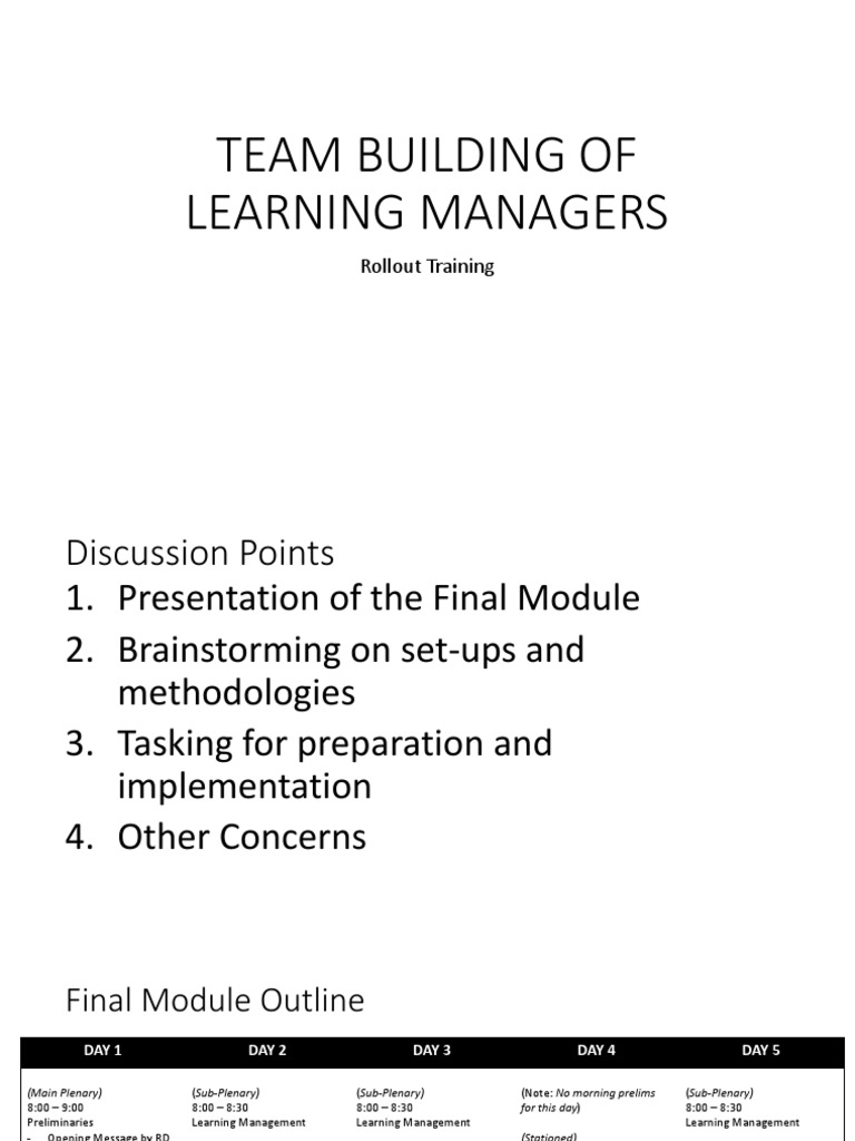 Team Building of Learning Managers | PDF | Computing And Information ...