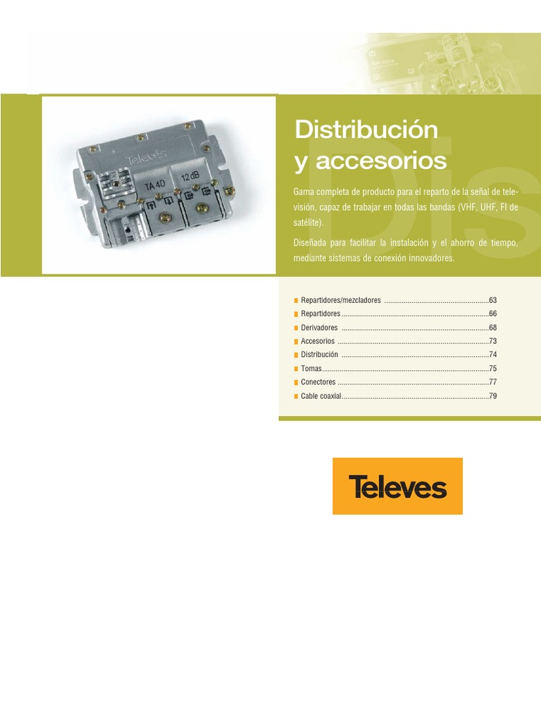 Catalogo Televes Coaxiales | PDF | Telecomunicaciones | Tecnología de radio