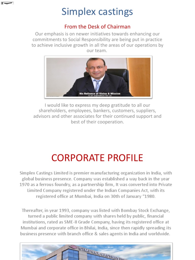 Simplex Castings PDF | PDF | Foundry | Steel